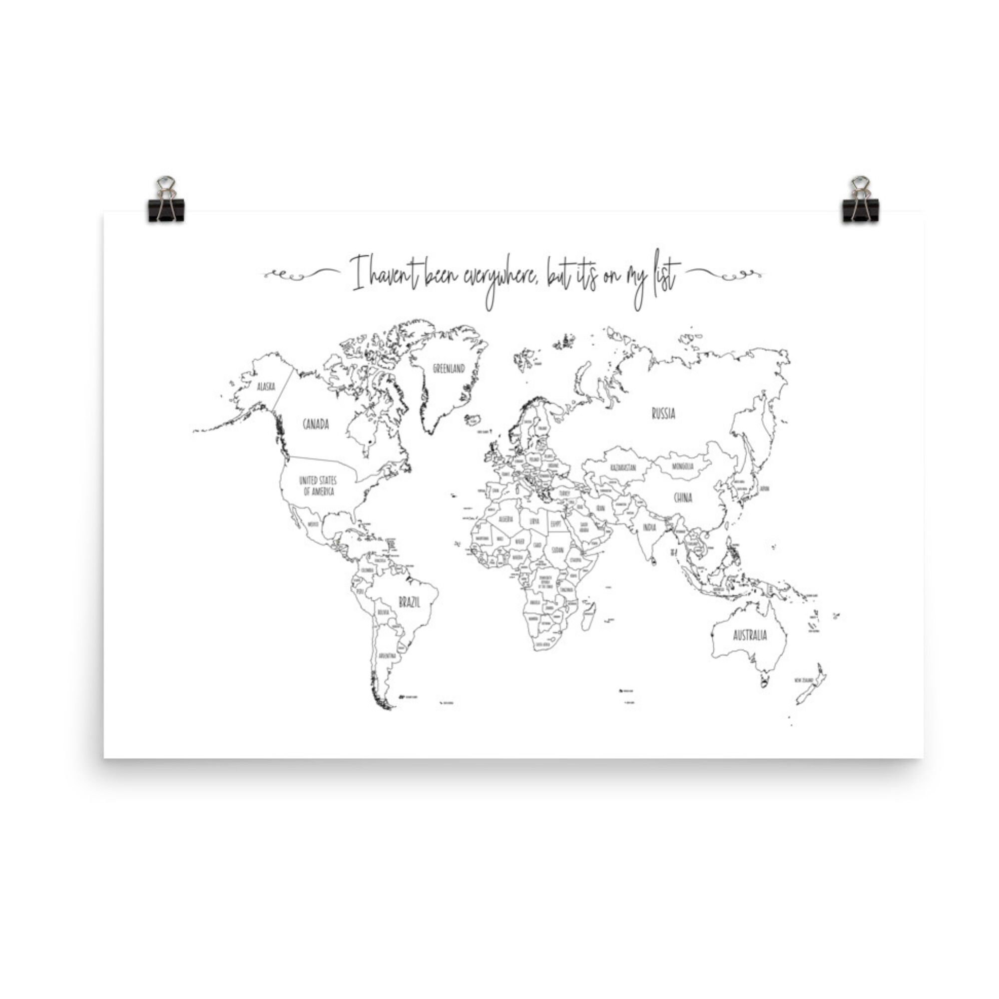 World Map Poster | Countries of the World Chart | Educational Kids ...