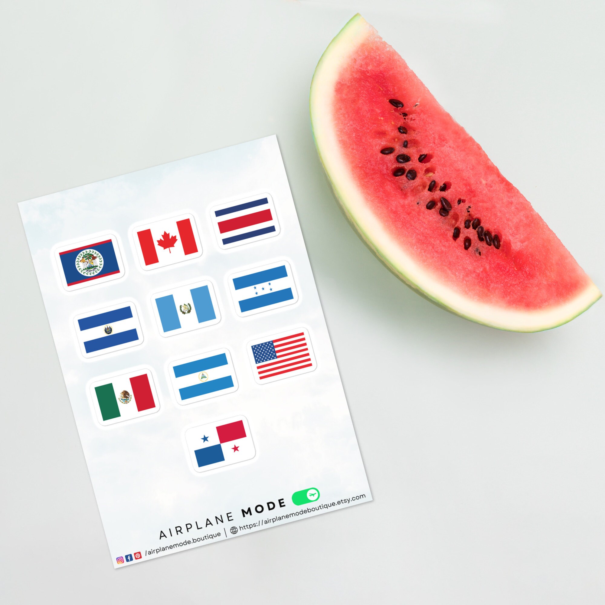 North & Central America Flag Stickers | Travel Journal Decals - Etsy