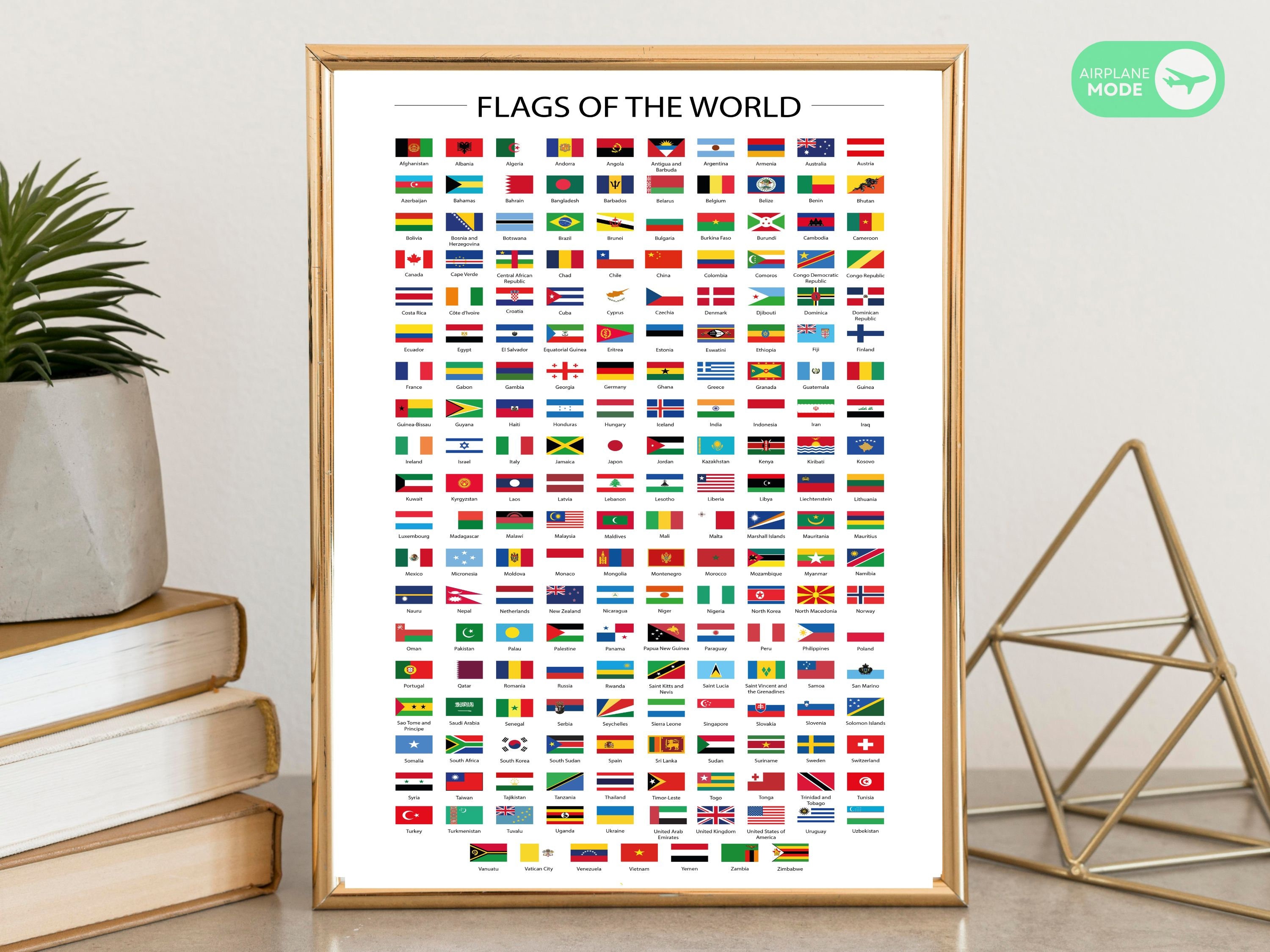 Flags of the World Poster | Countries Flags Chart | Educational Kids ...