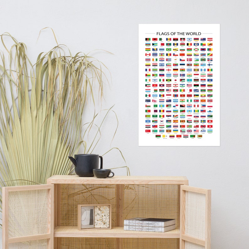 Flags of the World Poster | Educational Nursery Wall Art - Etsy