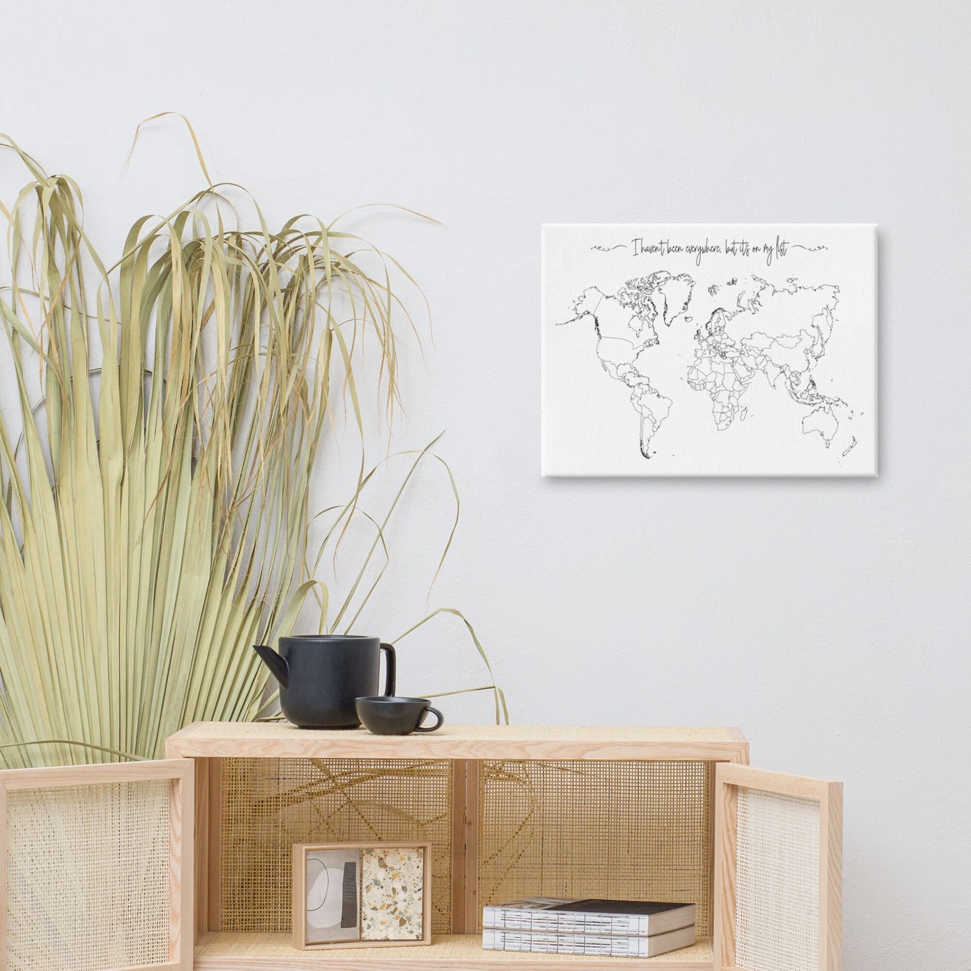 Travel World Map Canvas to Color In/pin | Canvas Poster | Map of the ...
