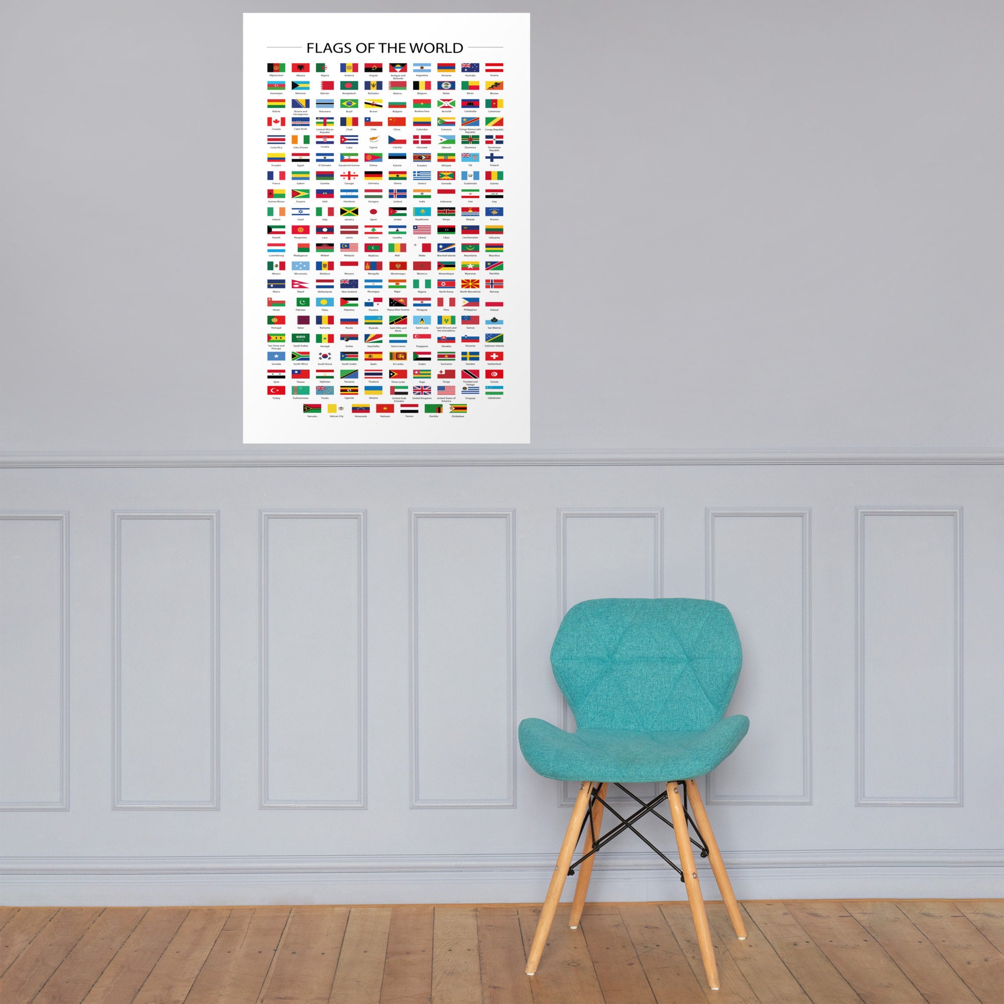 Flags of the World Poster | Countries Flags Chart | Educational Kids ...
