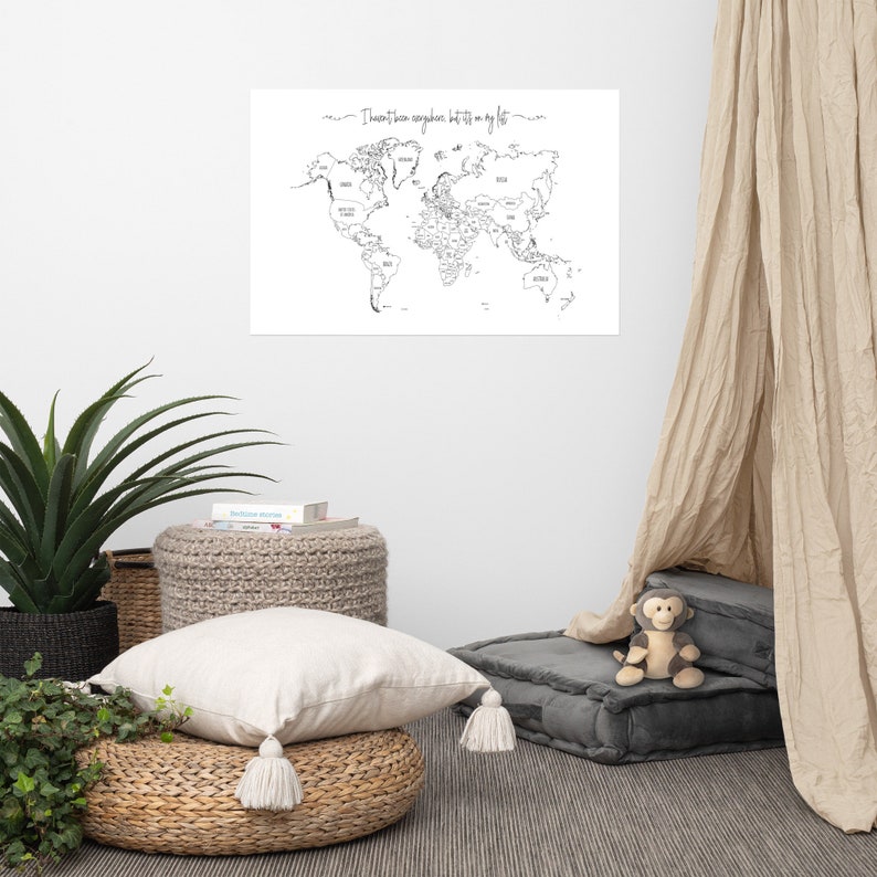 World Map Poster | Countries of the World Chart | Educational Kids ...