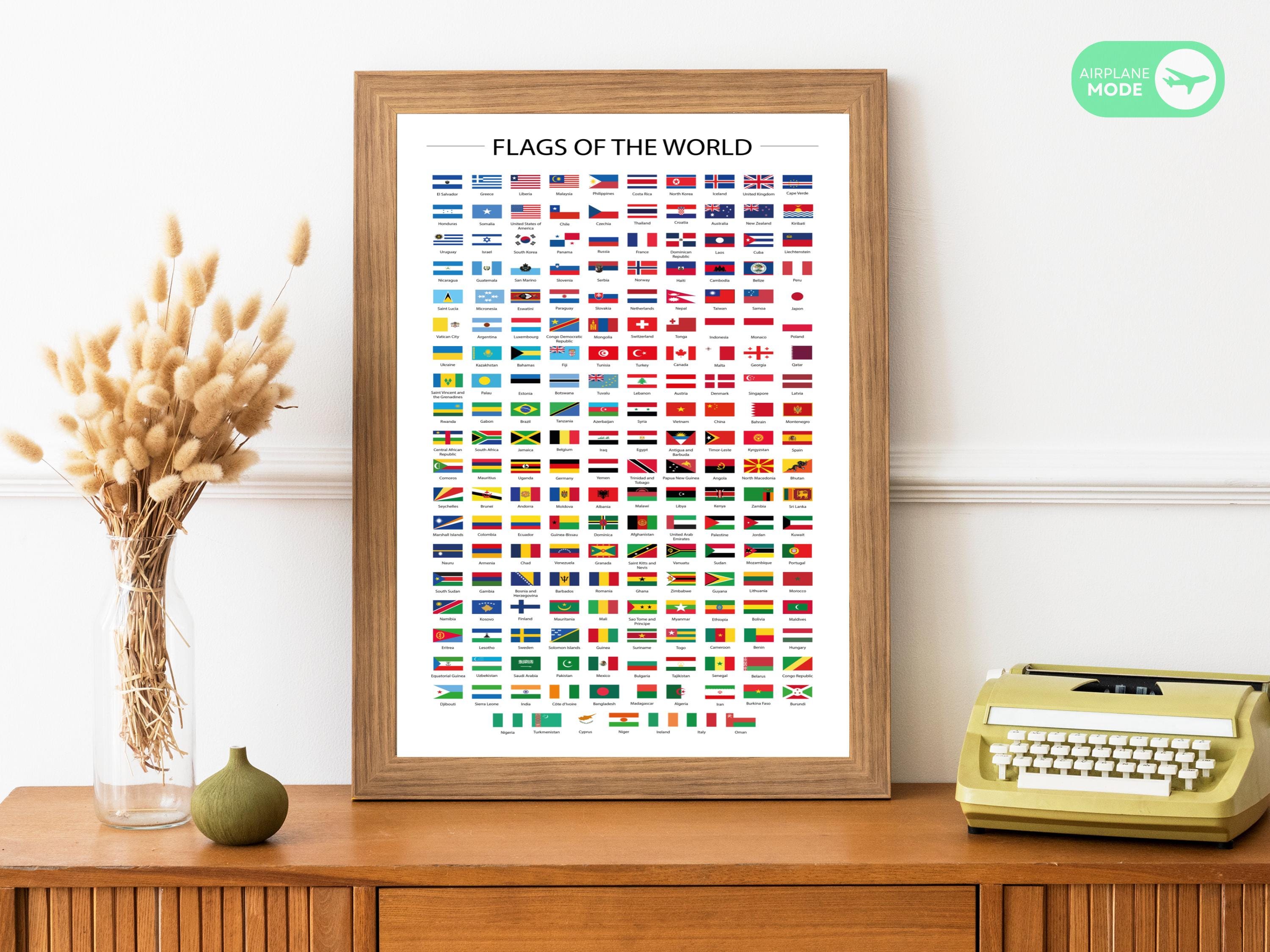 Flags of the World by Color Poster | Countries Flags Chart ...