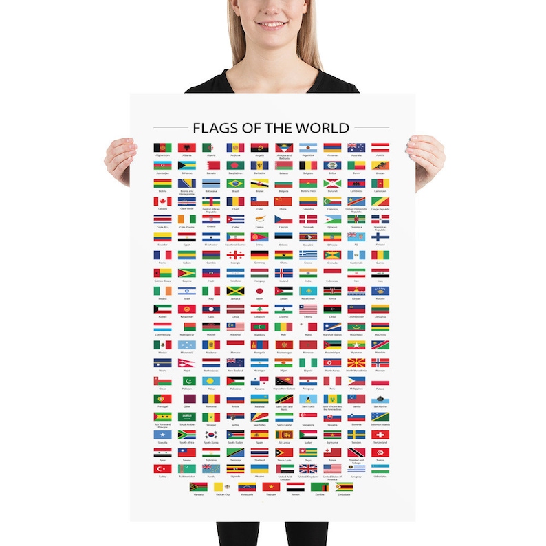 Flags of the World Poster | Countries Flags Chart | Educational Kids ...