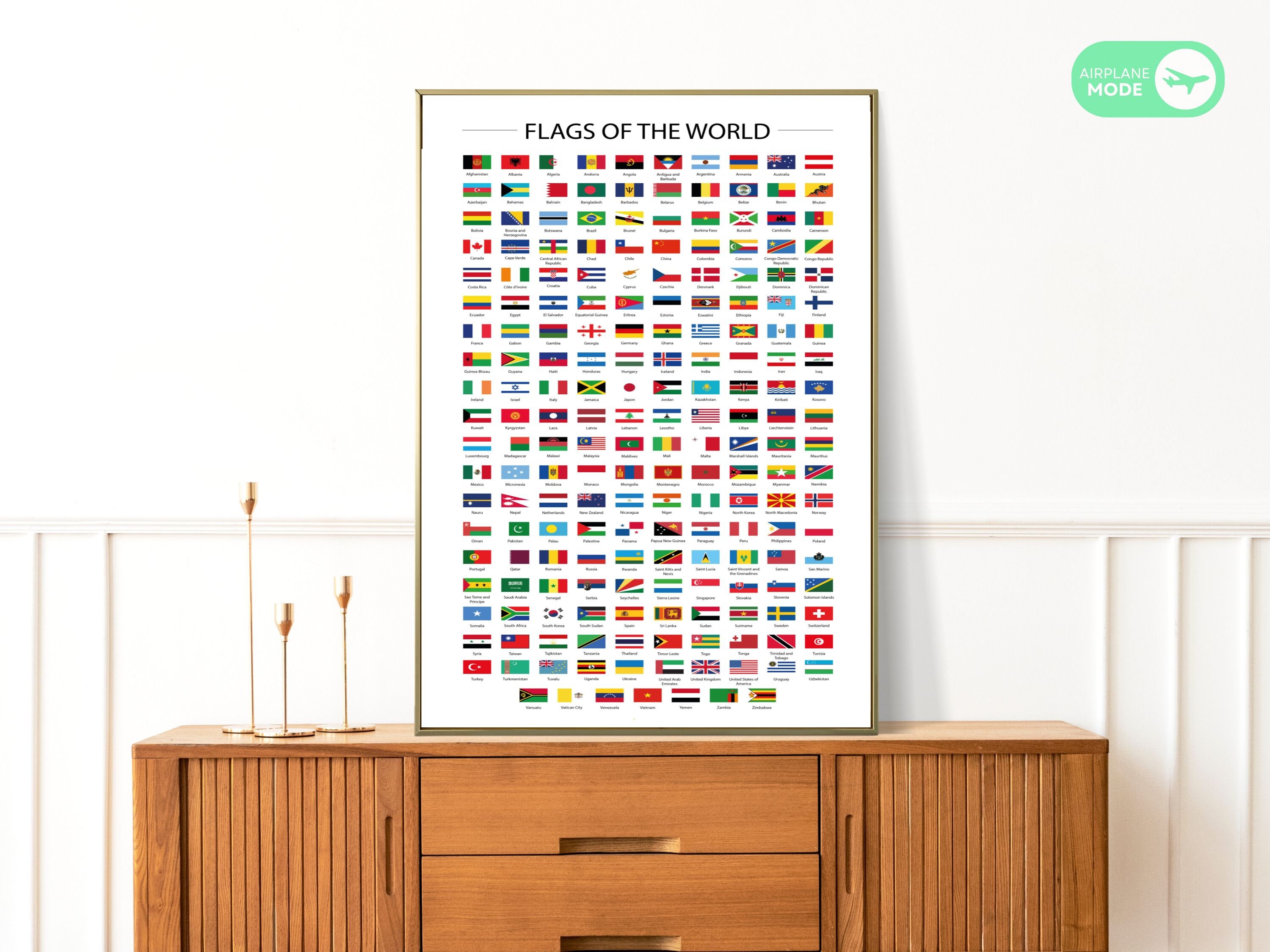 Flags of the World Poster | Countries Flags Chart | Educational Kids ...
