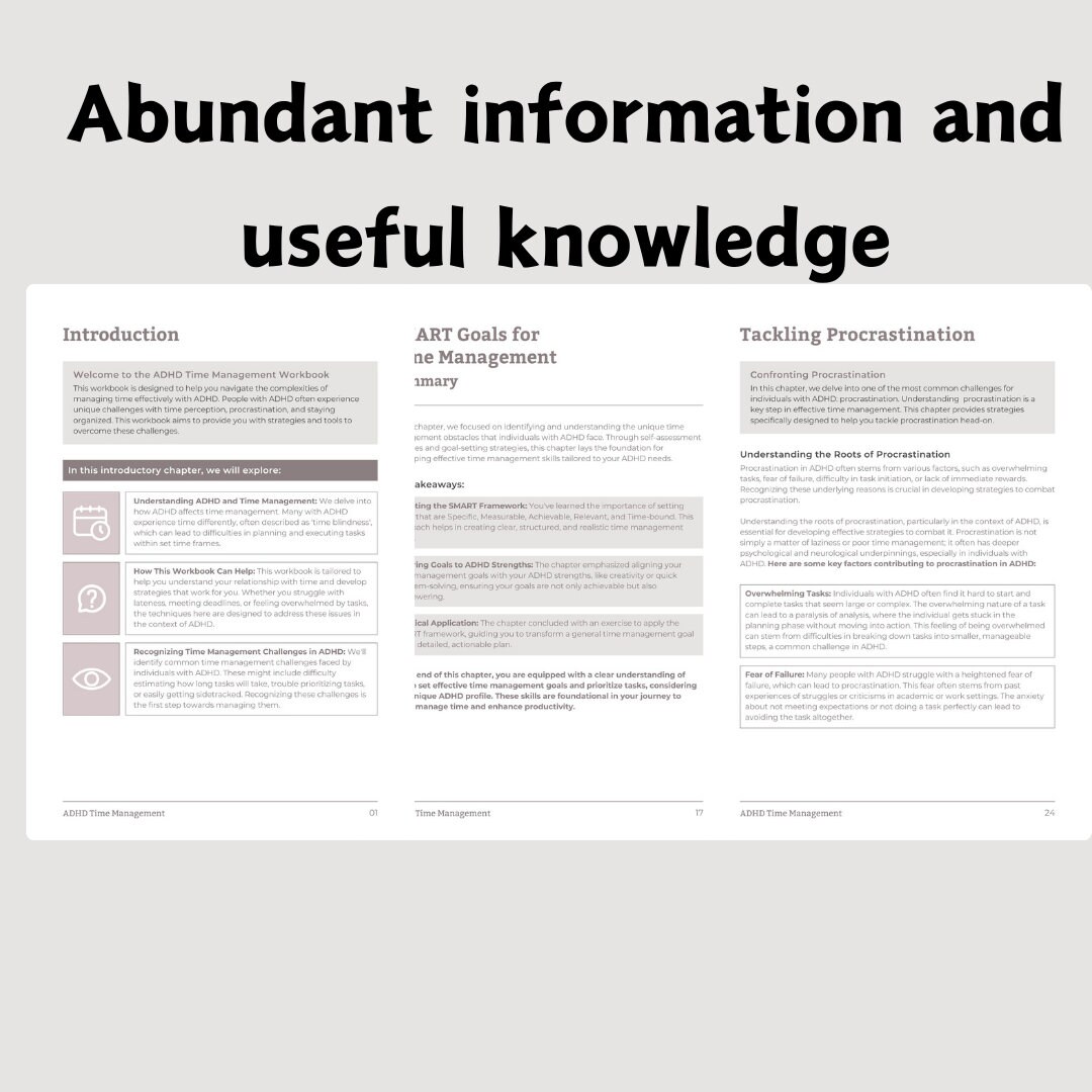 Time Management Workbook: Printable, Planner, Time Manager, Worksheets ...