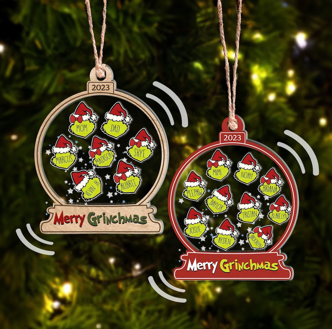 Personalized Grinch Family Christmas Ornament Custom Grinch - Etsy
