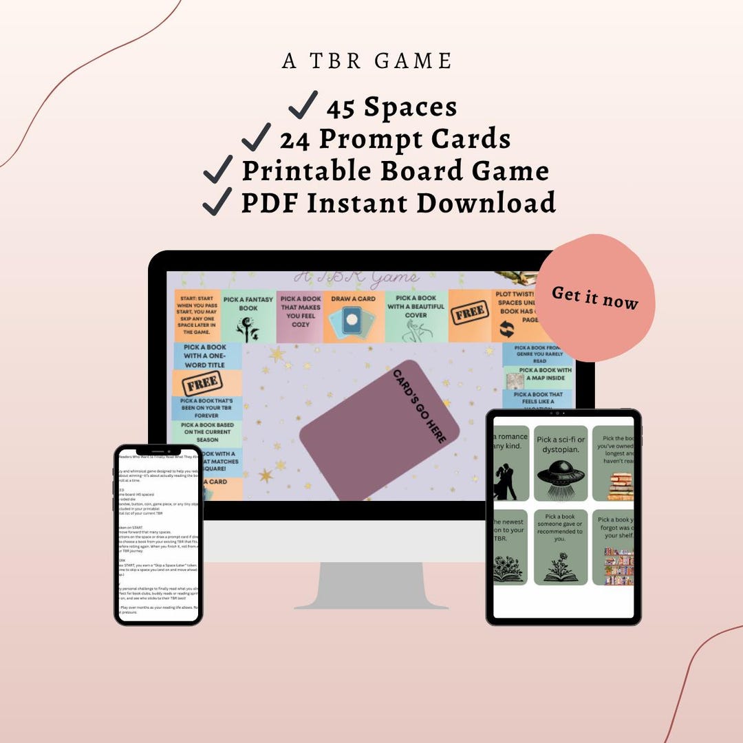 Printable TBR Board Game 45 Space Plot Twist Challenge Read Your TBR ...