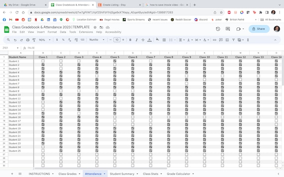 Plantilla De Excel Para El Libro De Calificaciones Del Maestro Lepic