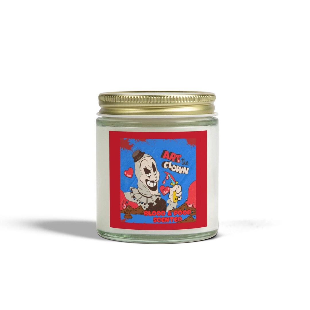 Terrifier Art the Clown Candle: Horror Halloween Decor, Coconut Apricot ...