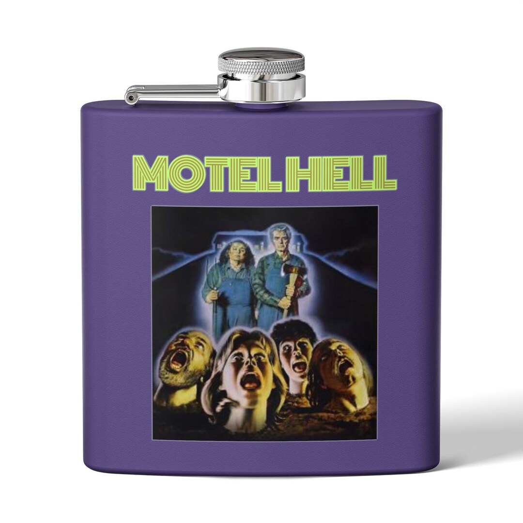 Horror Motel Hell Stainless Steel Flask: 80s Retro Halloween Drinkware ...