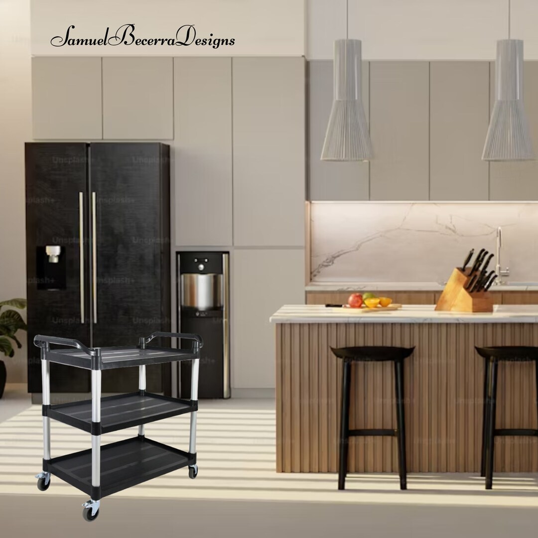 Large Size Plastic Commercial Cart, Lockable Restaurant Cart With ...