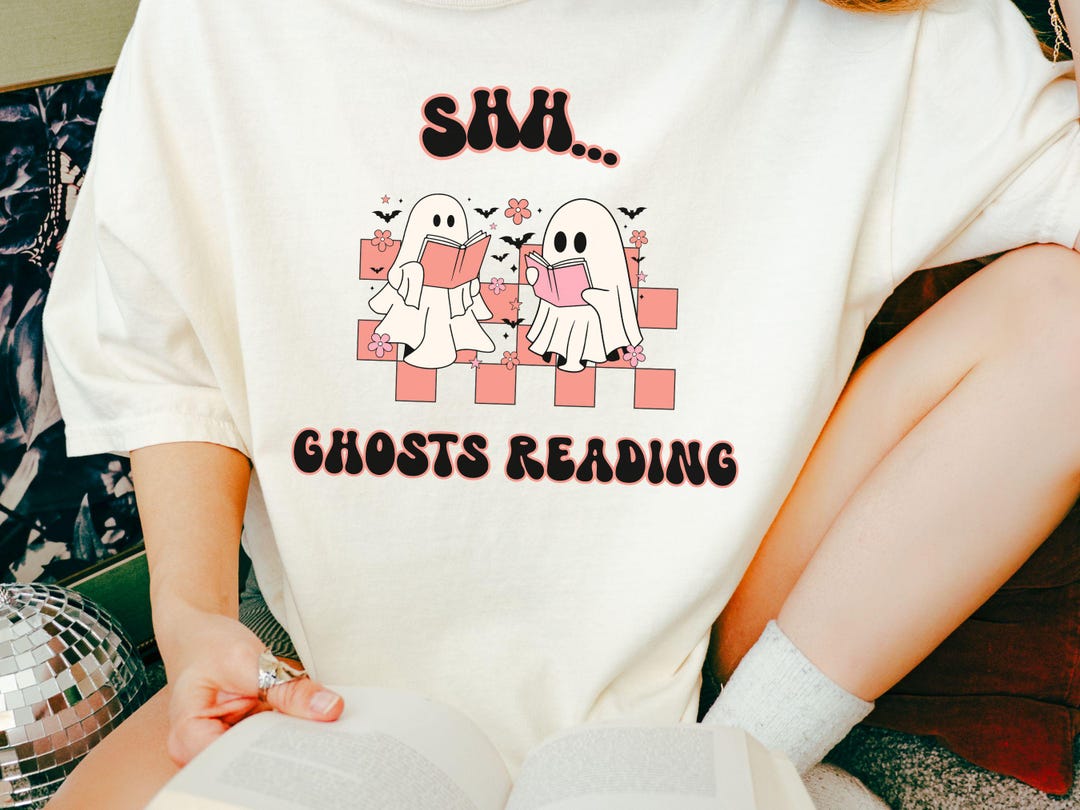 Comfort Colors® Ghosts Reading Book Halloween Shirt, Halloween Book ...