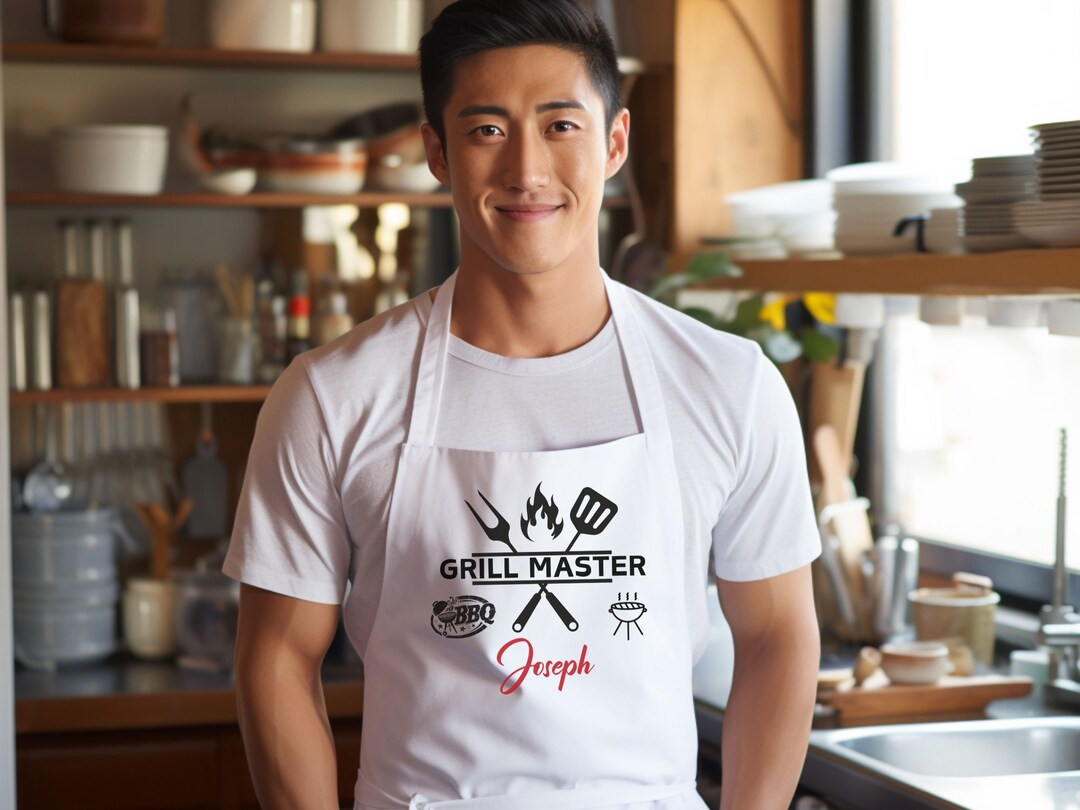 Personalized Grill Master Apron, Funny Apron, BBQ Apron, Gift for Grill ...