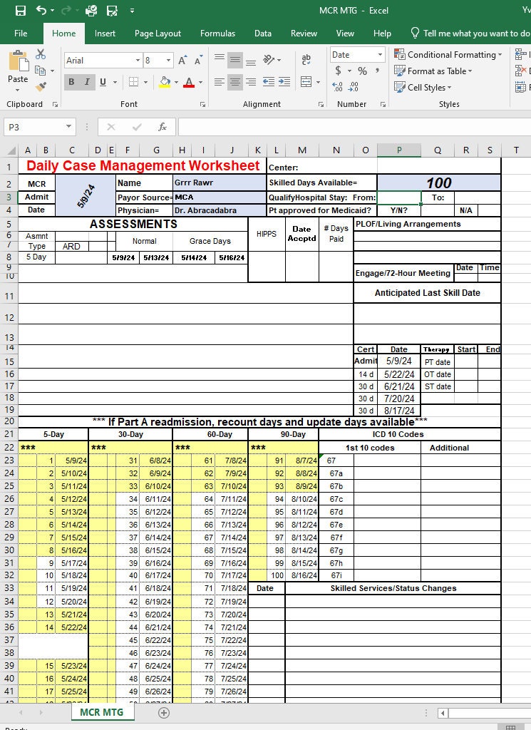 Medicare Meeting Automated Form Skilled Cert Certification Date ...