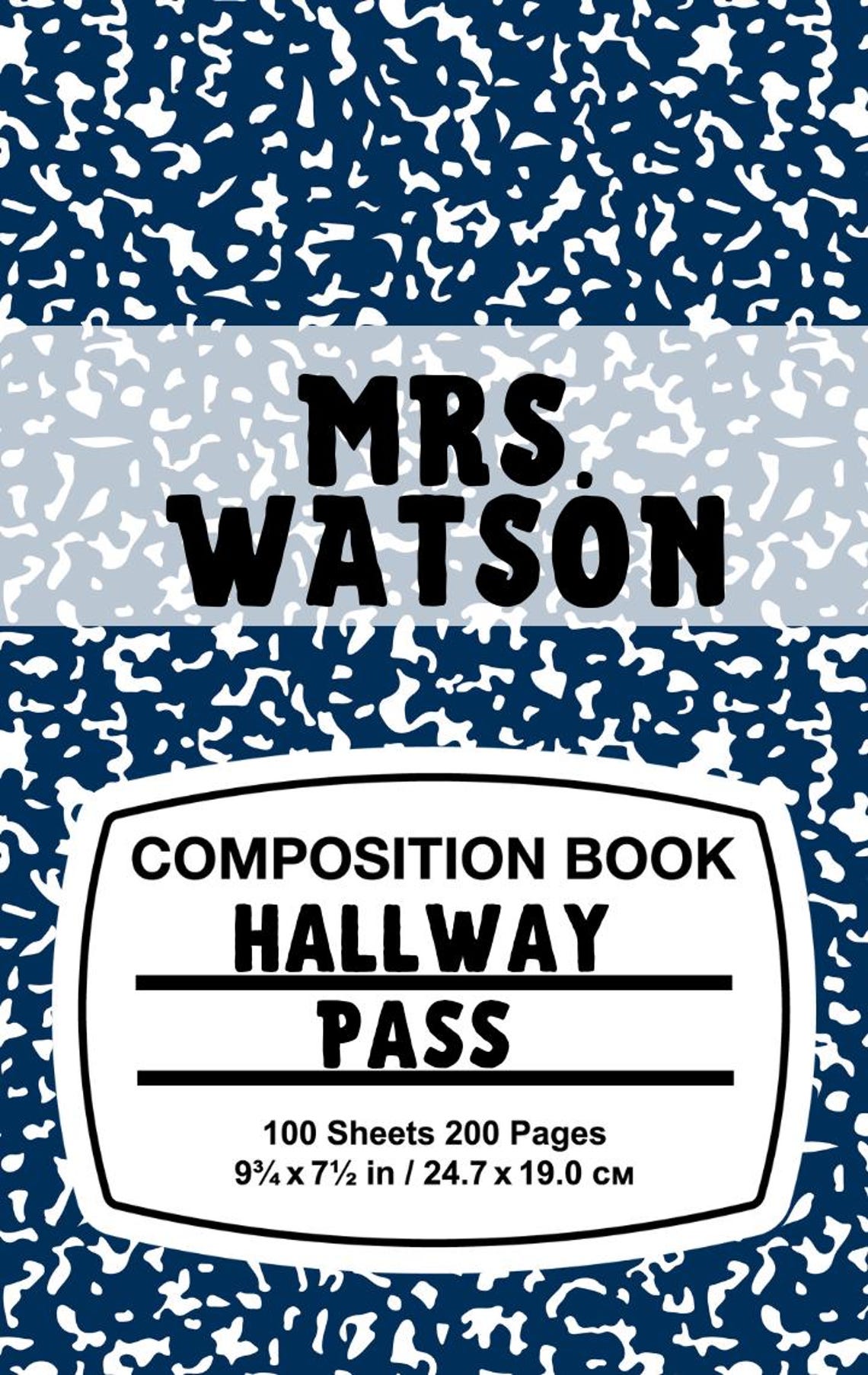 18 Classroom Hall Passes, Editable Composition Book Pass, Teacher ...