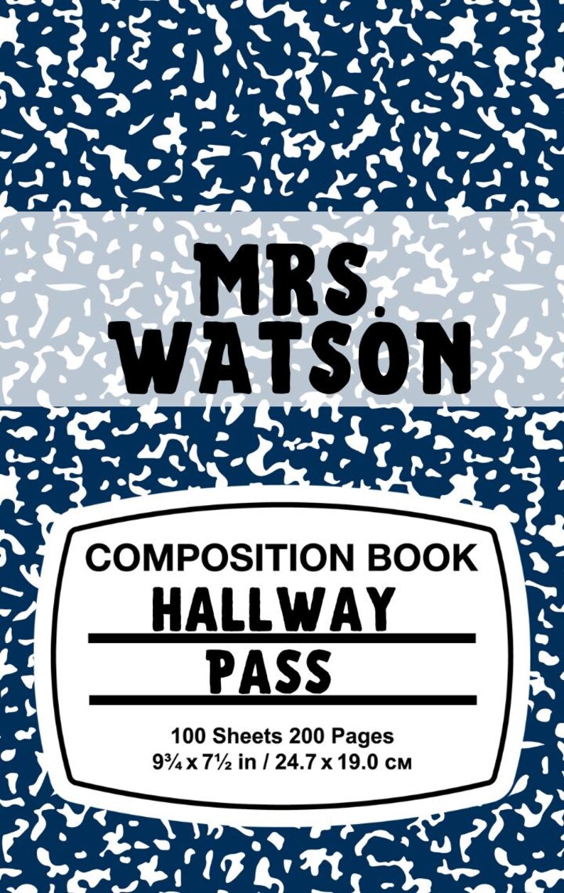 18 Classroom Hall Passes, Editable Composition Book Pass, Teacher ...