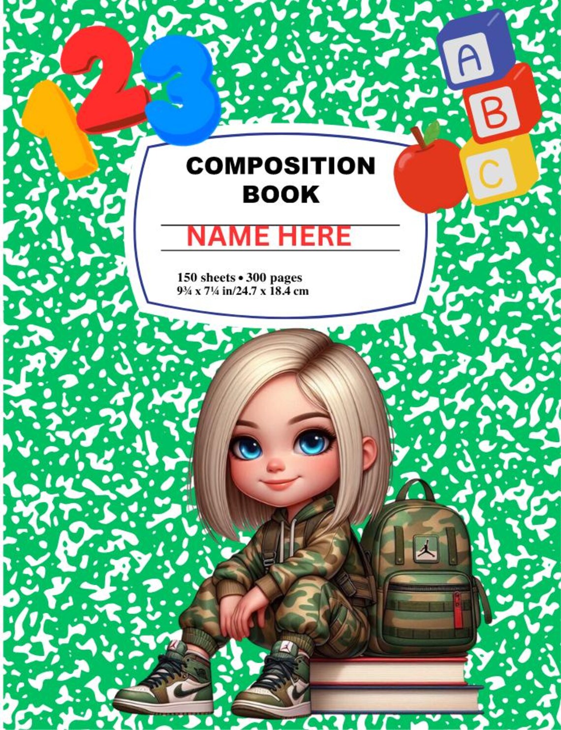 Composition Notebook Cover, Back to School Notebook, Notebook Template ...