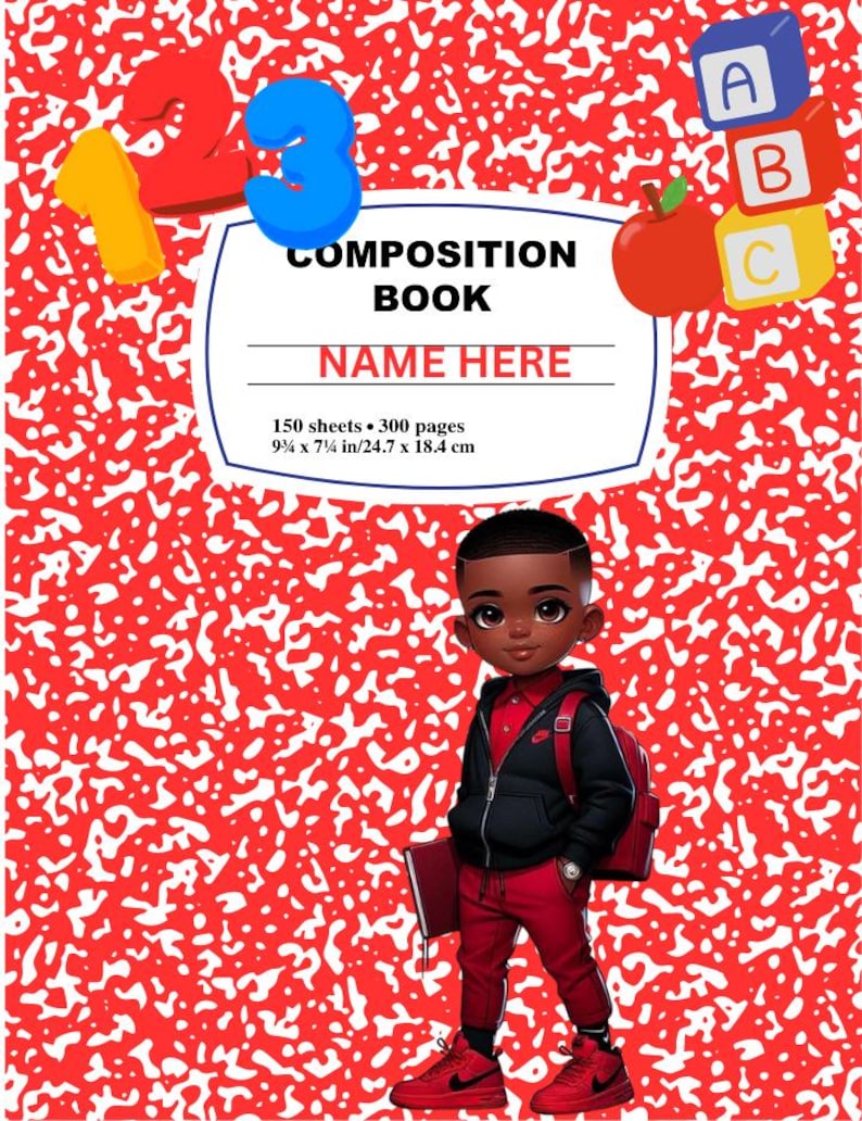 Composition Notebook Cover, Back to School Notebook, Notebook Template ...