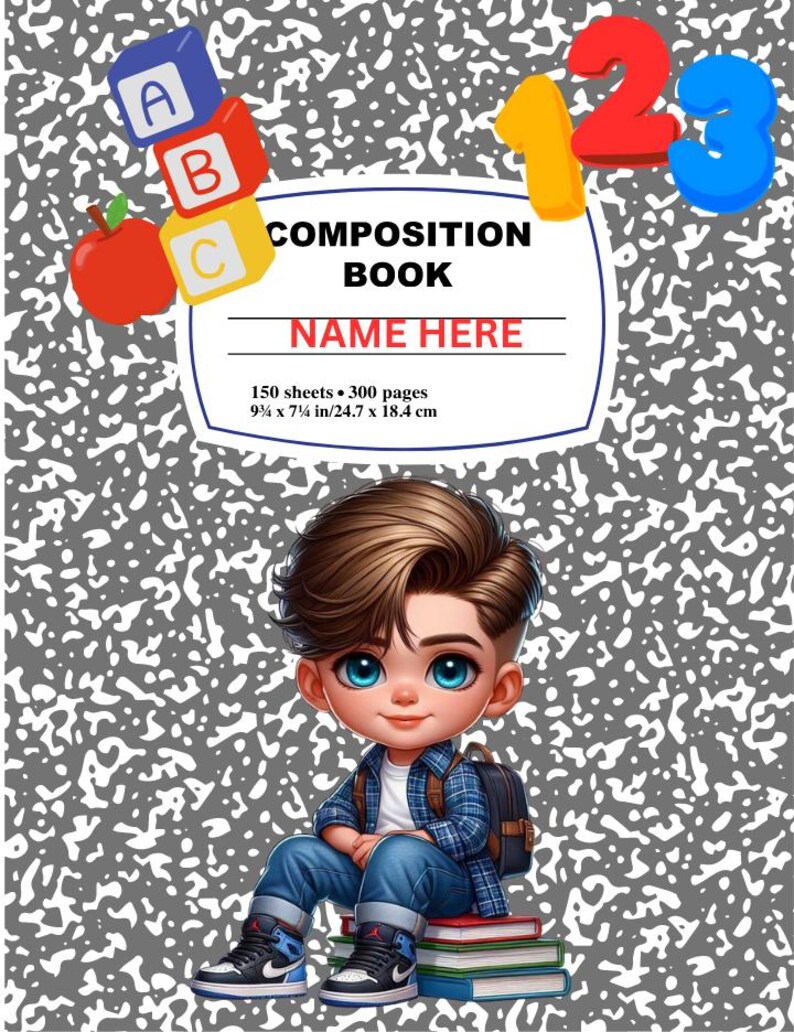 Composition Notebook Cover, Back to School Notebook, Notebook Template ...