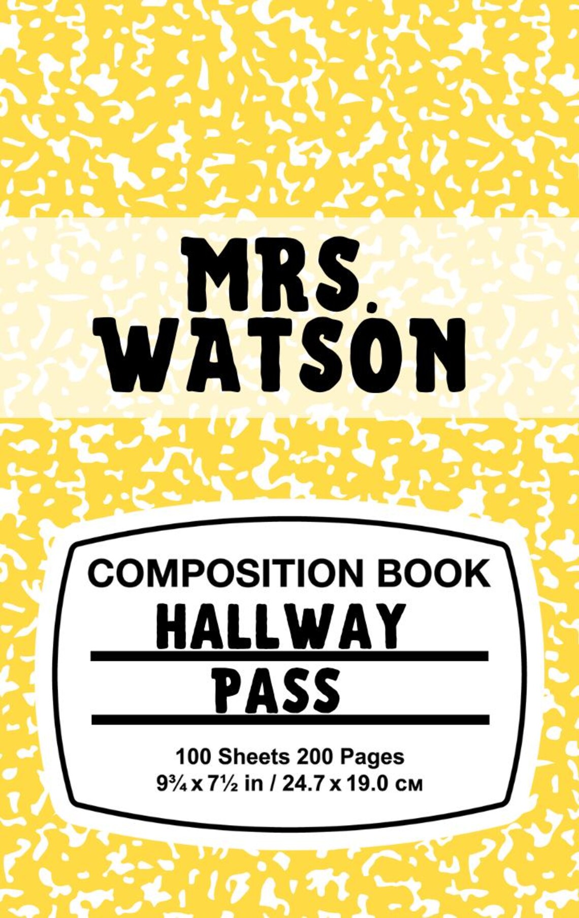 18 Classroom Hall Passes, Editable Composition Book Pass, Teacher ...