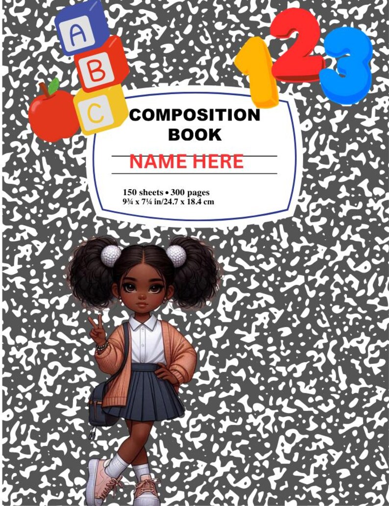 Composition Notebook Cover, Back to School Notebook, Notebook Template ...