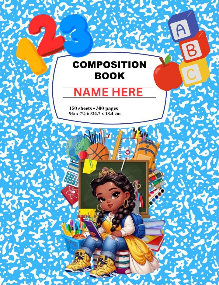 Composition Notebook Cover, Back to School Notebook, Notebook Template ...