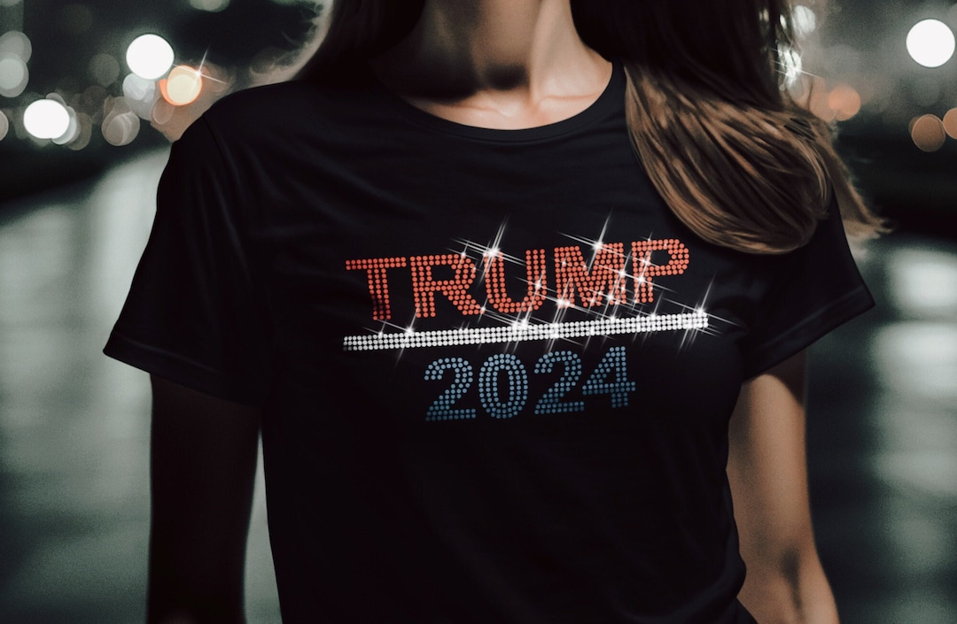 Trump 2024 Bling Rhinestone T-shirt - Etsy