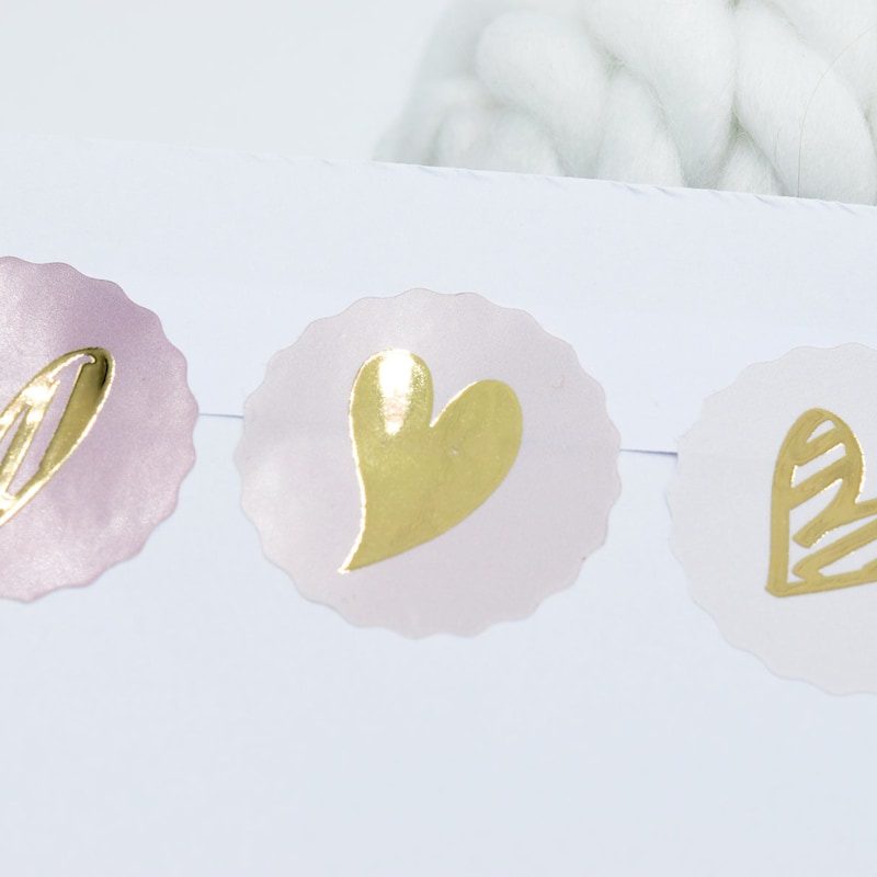Gold Heart Stickers - Etsy