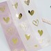 Planche de 18 Stickers - Coeurs Rose & Or | Stickers déco | Effet doré ...