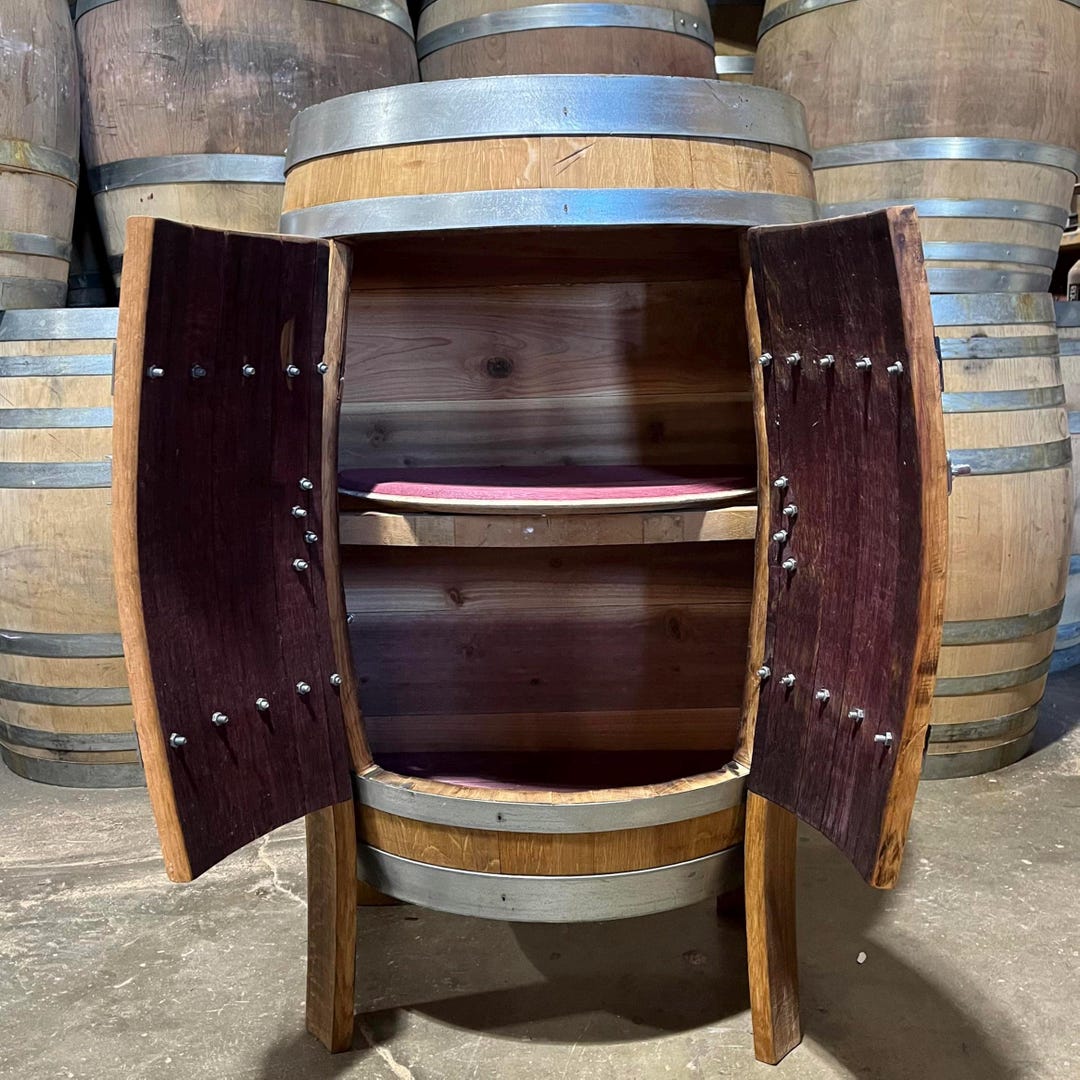 1/2 Wine Barrel Storage Cabinet - Etsy