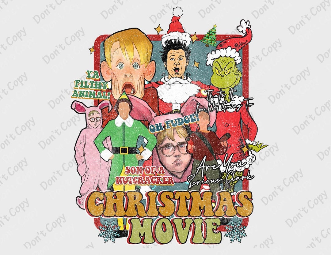 Vintage Christmas Movie PNG File Christmas Movie All - Etsy