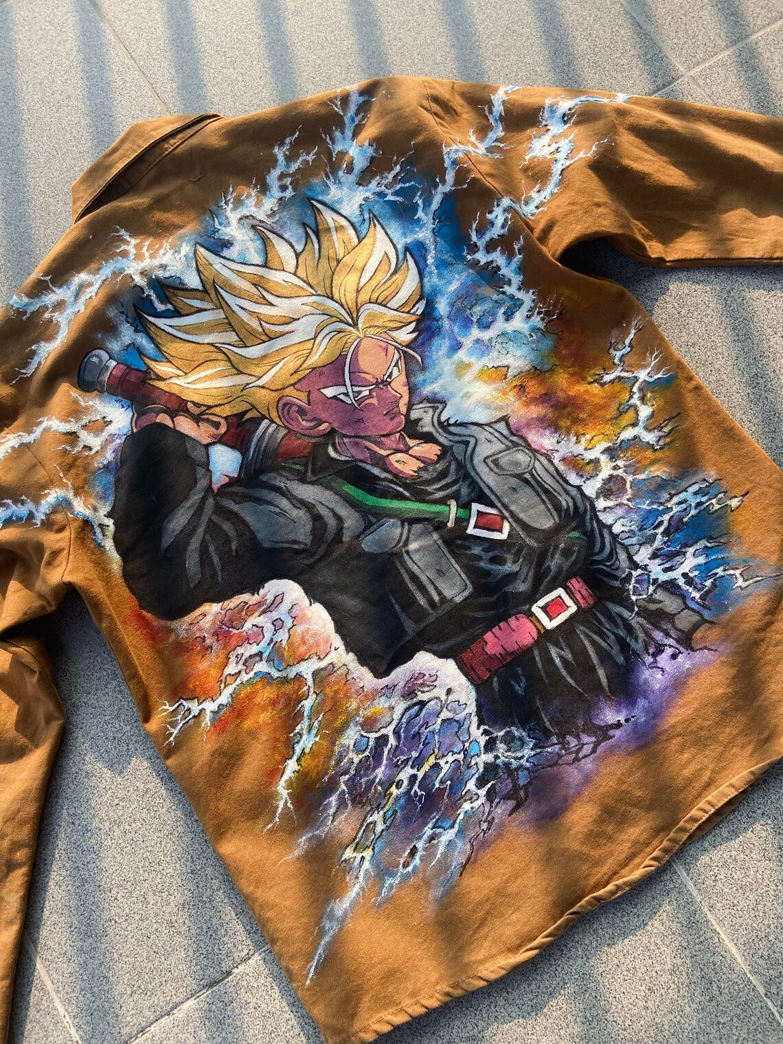 Custom Hand Painted Anime Denim Jacket, Personalised Gift for Boyfriend ...