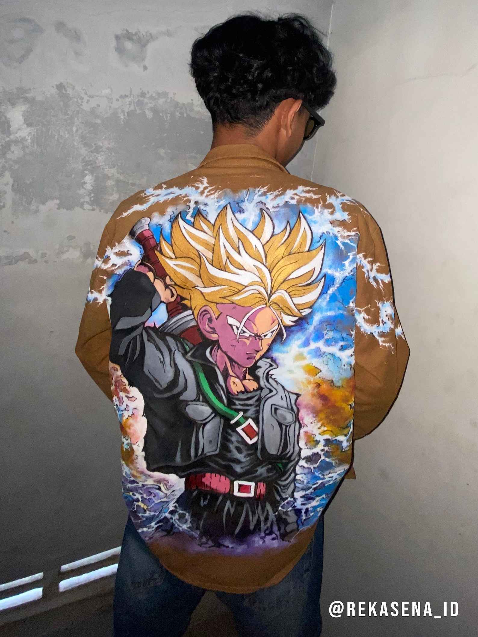 Custom Hand Painted Anime Denim Jacket, Personalised Gift for Boyfriend ...