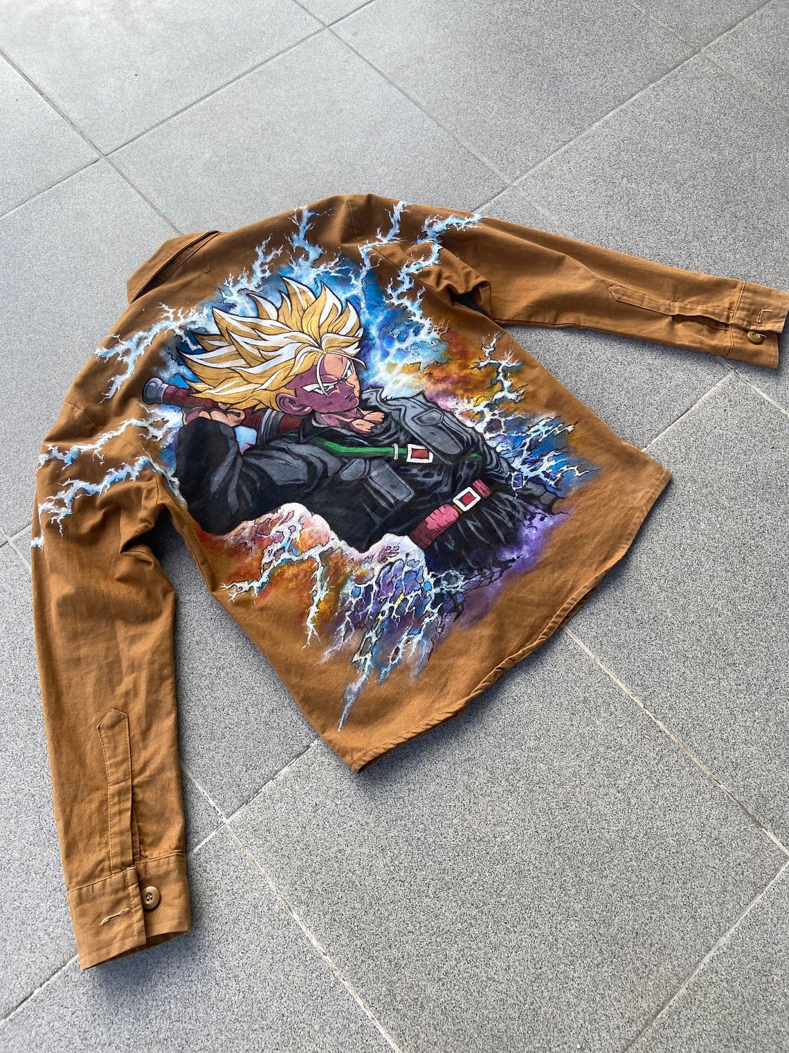 Custom Hand Painted Anime Denim Jacket, Personalised Gift for Boyfriend ...