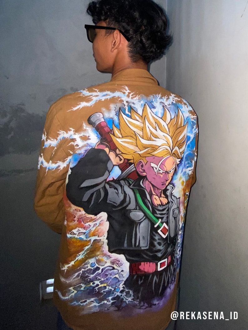 Custom Hand Painted Anime Denim Jacket, Personalised Gift for Boyfriend ...