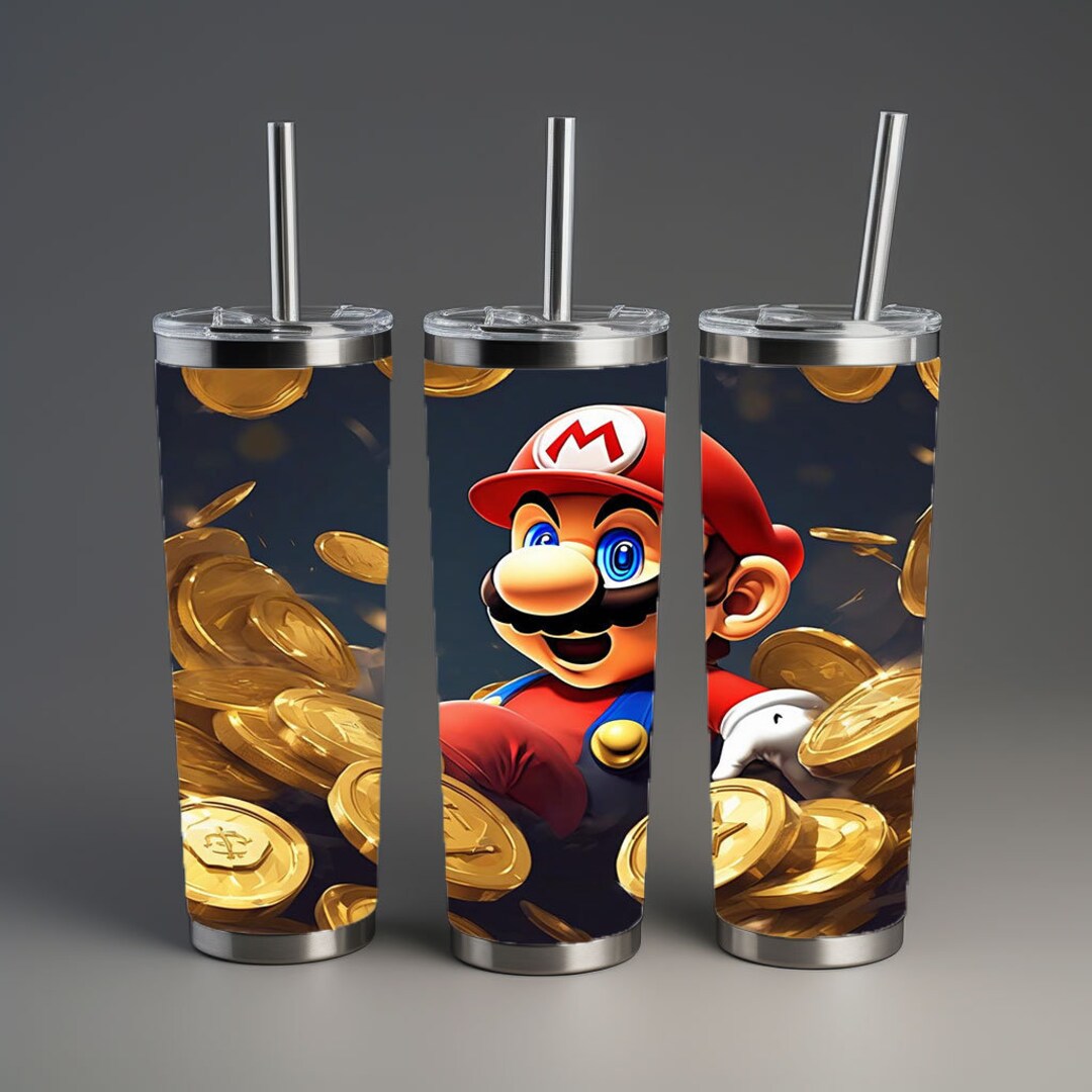 Super Mario Coins Sublimation Design, Mario Tumbler Wrap, 20 Oz Tumbler ...
