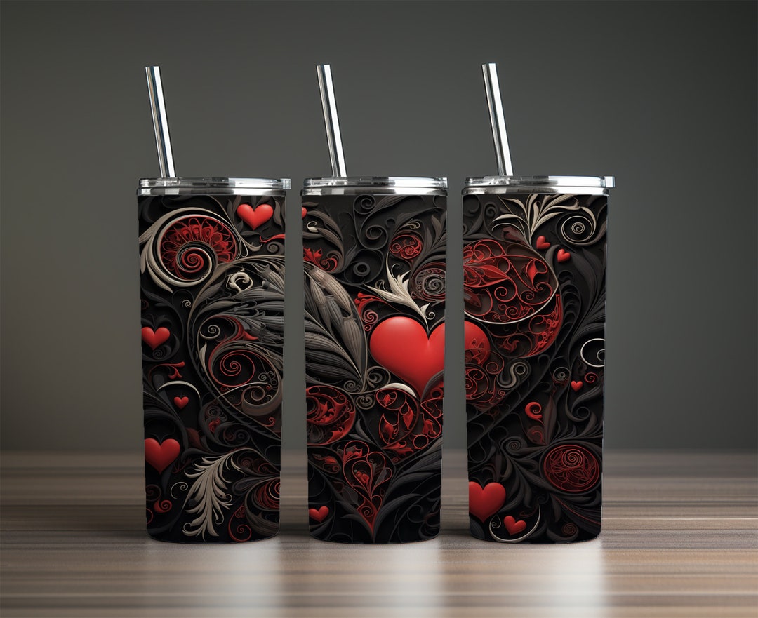 Stanley Sublimation Design 20oz Tumbler Wrap Valentines Hearts Tumbler ...