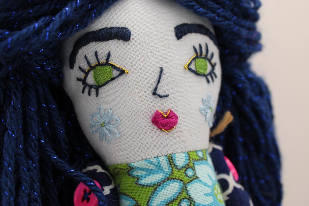 Hand-stitched Artisan Heirloom Doll: Handmade Embroidered Unique Soft ...