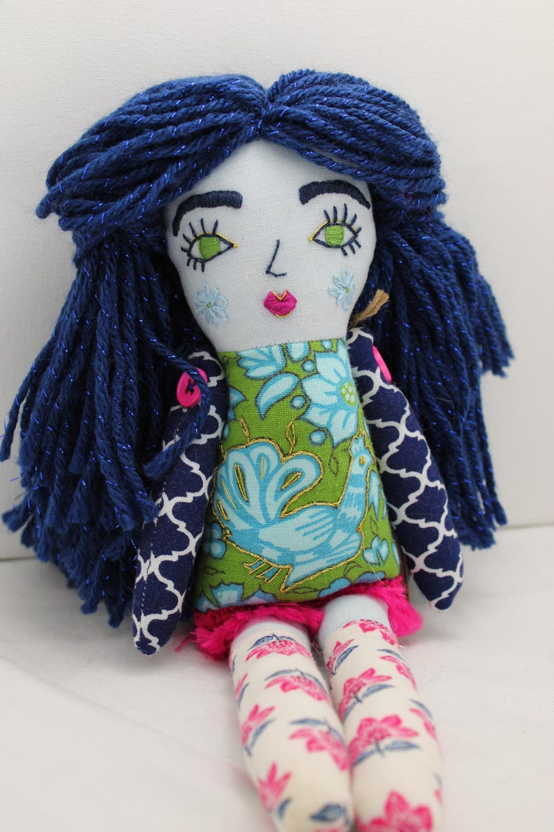 Hand-stitched Artisan Heirloom Doll: Handmade Embroidered Unique Soft ...