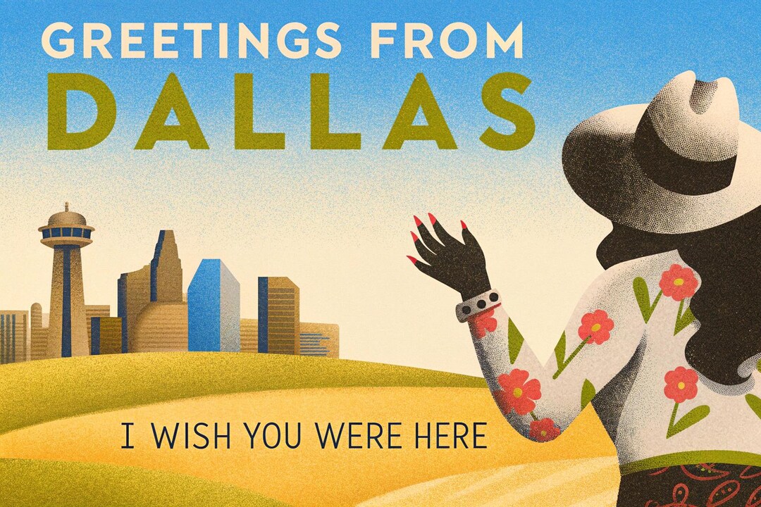 Greetings From Dallas Texas Digital Postcard Set Digital Printable ...