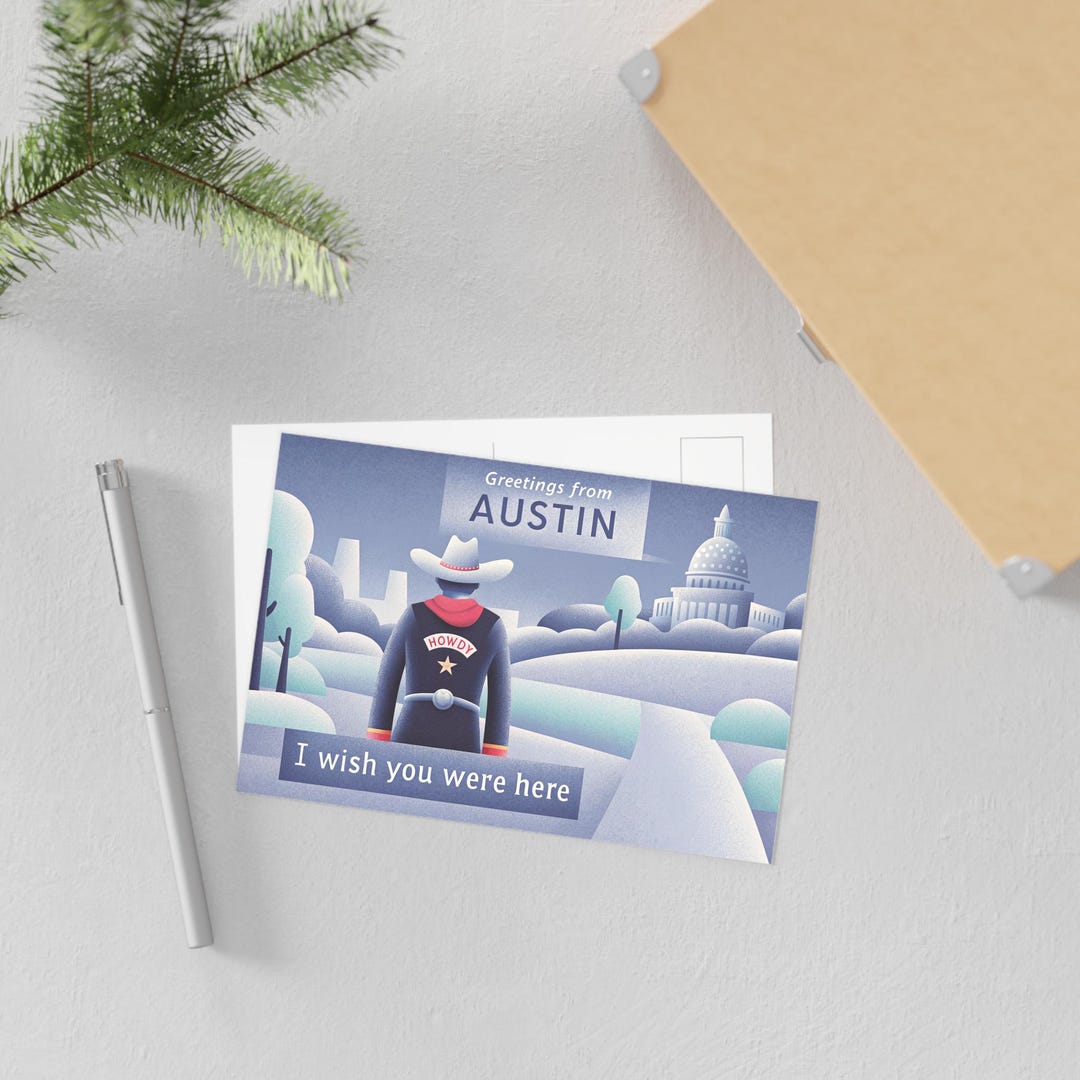 Austin Art Postcards, Nostalgic Greetings, Travel Souvenirs, Unique ...