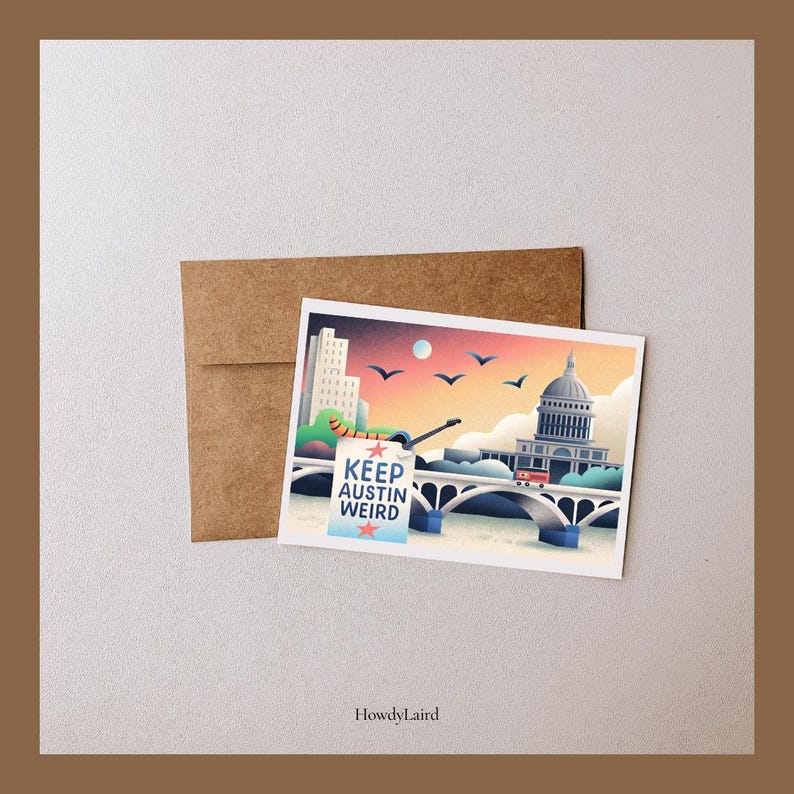 Keep Austin Weird, Texas - Digital Printable Postcard Design - Etsy