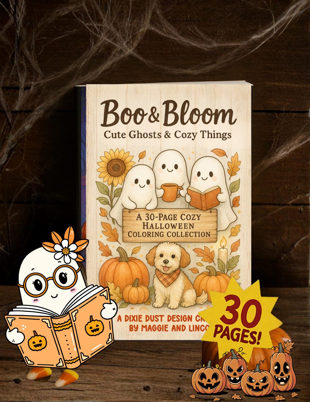 Boo & Bloom Digital and Printable Coloring Book | Fall Halloween ...