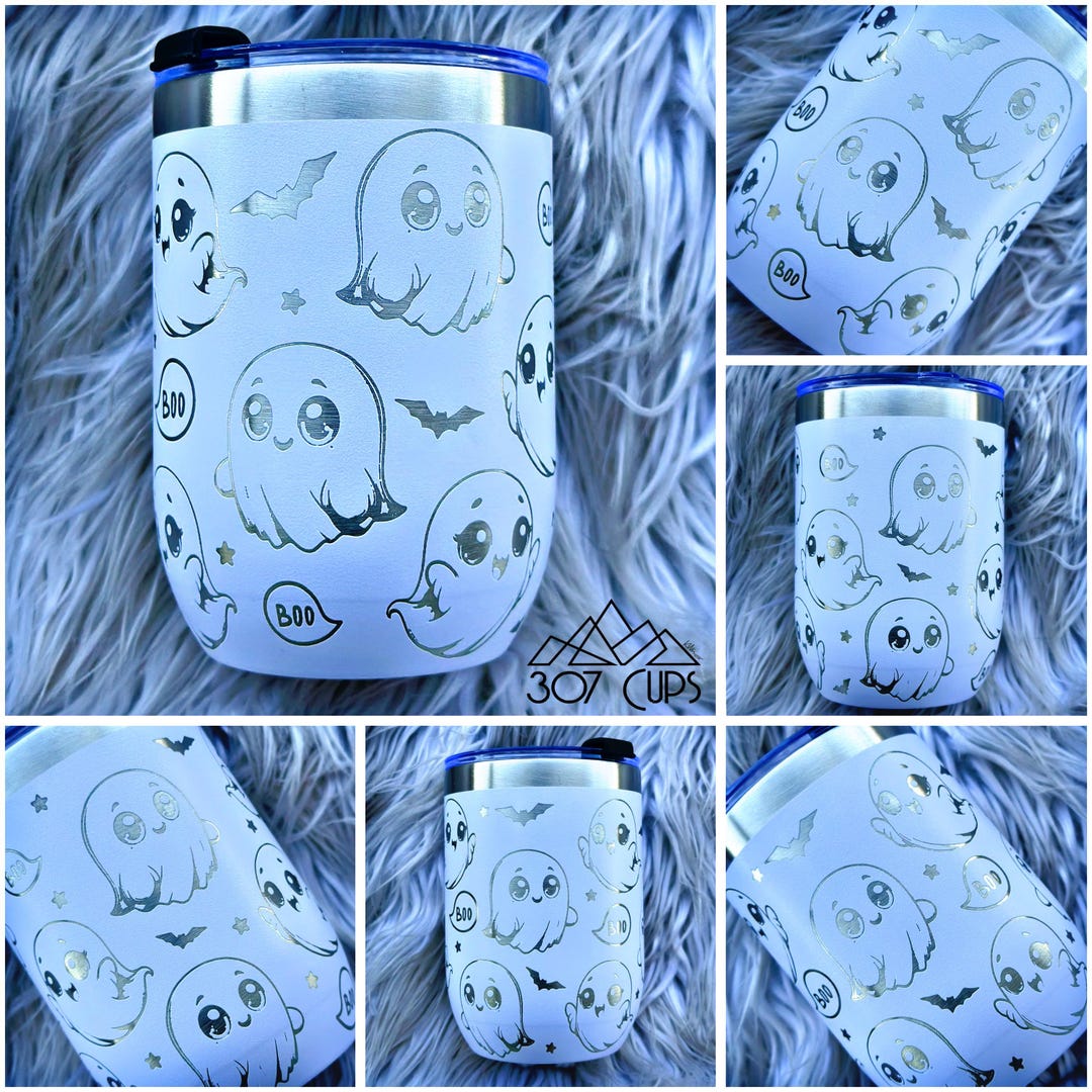 Ghost Halloween LASER ENGRAVING Tumbler Wrap SVG - Etsy
