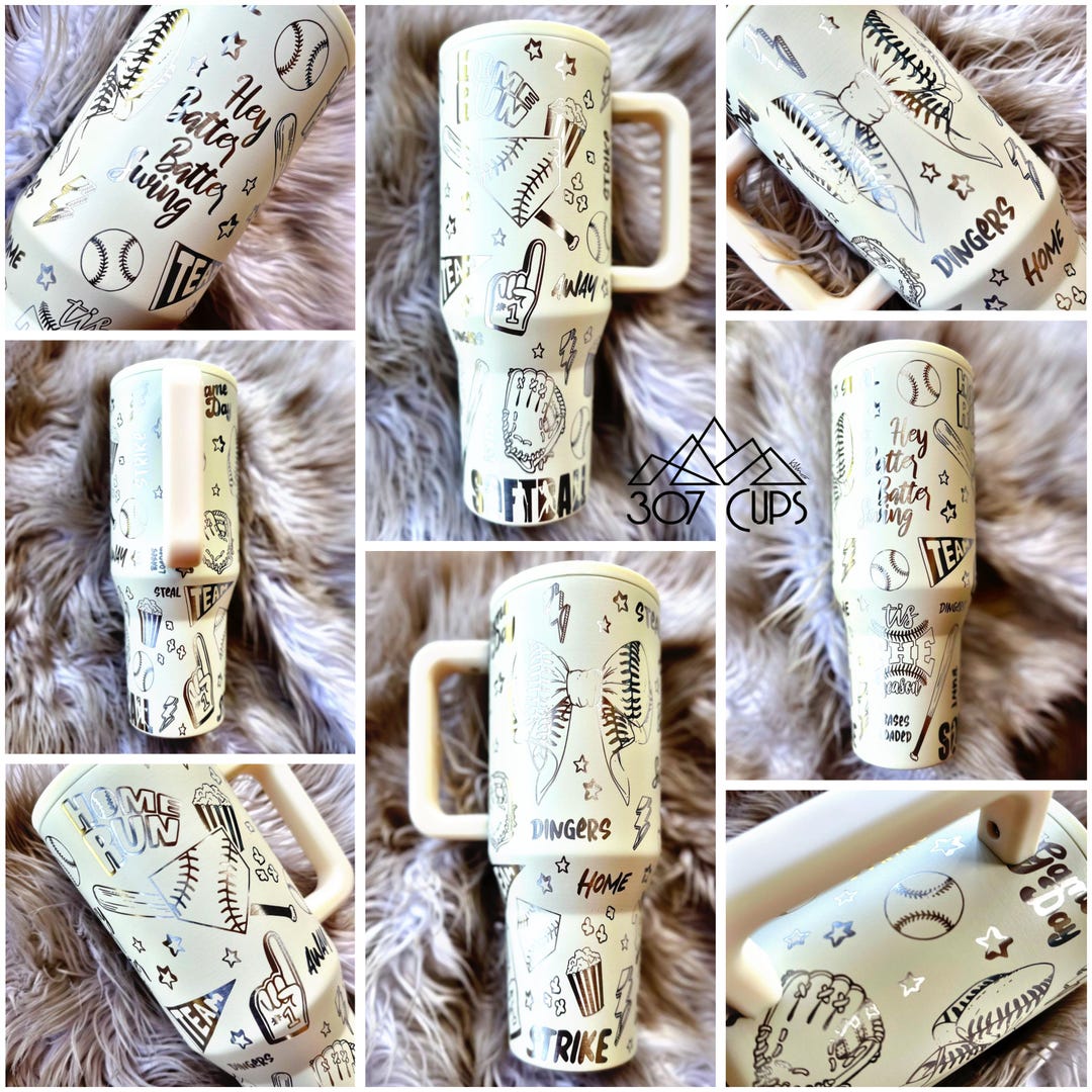 Softball Baseball LASER ENGRAVING Tumbler Wrap SVG - Etsy