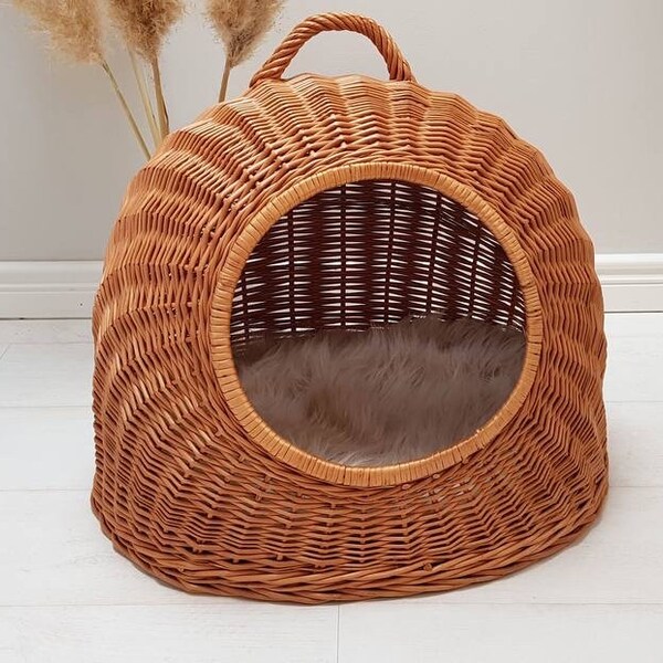 Wicker Cat House - Etsy