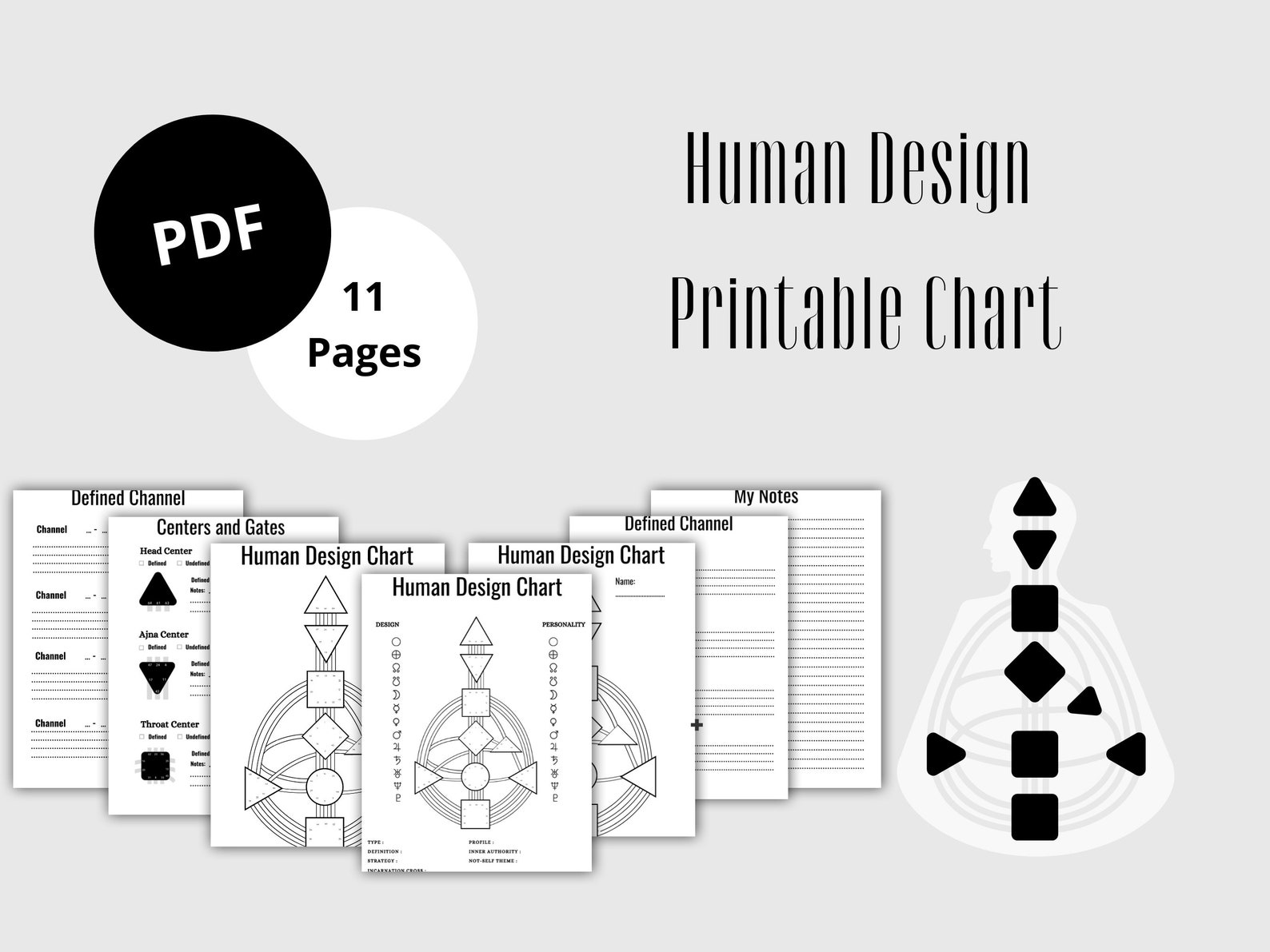 Human Design Chart: Self-discovery Bodygraph (printable PDF Guide) - Etsy