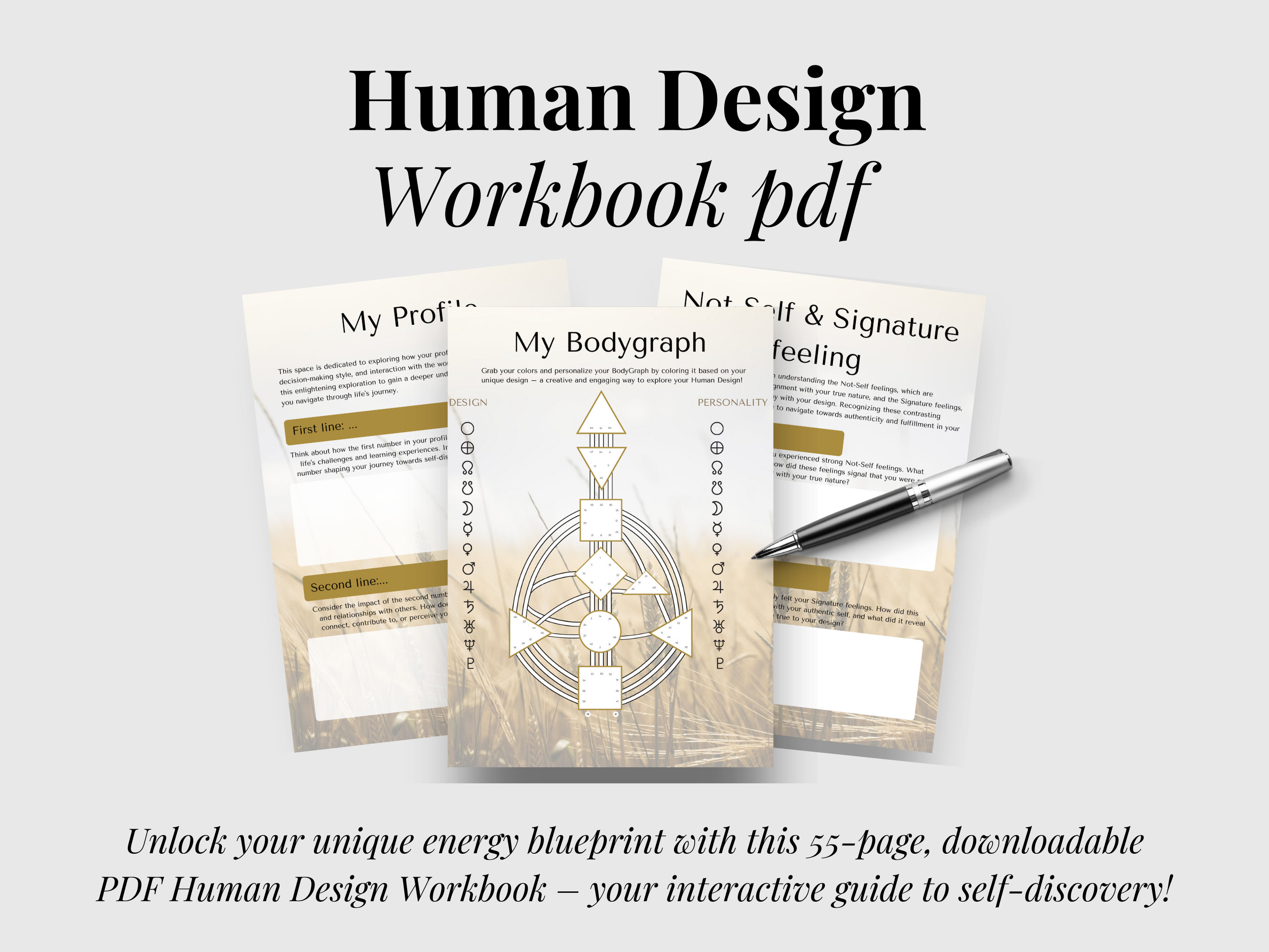 Human Design Workbook Printable Workbook 55 Pages of Self-descovery and ...